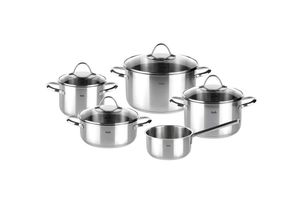 4009209299518 - Kochtopfset  Silber  Metall  5-teilig  16 cm2024 cm16 cm  rund  backofengeeignet rostfrei  Kochen Töpfe Topfsets