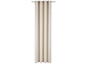 4005414264631 - Vorhang ESPRIT Harp Gardinen Gr 250 cm Ösen 140 cm beige (natur) Ösen Gardine HxB 250x140 Blickdicht mit Lederlabel (BxH) 140 x 250 cm