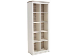 9009852847581 - Hom`in Regal  Grau Weiß  Holzwerkstoff  8 Fächer  80x209x43 cm  Typenauswahl Beimöbel erhältlich stehend  Arbeitszimmer Büroregale