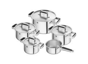 4009839676024 - Kochtopfset Pure Silber  Silber  5-teilig  16 cm20 cm16 cm  rund  backofengeeignet hitzebeständige Griffe hitzebeständig