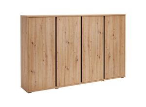 9010585569589 - Schuhschrank  Eiche  Holzwerkstoff  18 Fächer  1927x120x338 cm  Typenauswahl stehend  Garderobe Schuhaufbewahrung Schuhschränke