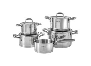 4006925289052 - Kochtopfset Pure  Silber  Glas  5-teilig  16 cm20 cm16 cm  17 L34 L58 L27 L13 L  rund  Kochen Töpfe Topfsets