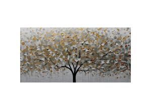 4260770615149 - Aluminiumbild Silver Tree I  Mehrfarbig  Metall  Bäume  rechteckig  100x50x2 cm  einfache und schnelle Anbringung  Bilder und Zubehör