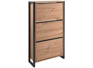 4251182717576 - Livetastic Schuhkipper  Eiche Artisan Anthrazit  Holzwerkstoff  70x125x25 cm  Garderobe Schuhaufbewahrung Schuhkipper