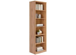 9009852565195 - Regal  Eiche Wotan  Holzwerkstoff  5 Fächer  55x194x36 cm  Typenauswahl Beimöbel erhältlich  Arbeitszimmer Büroregale Bücherregale