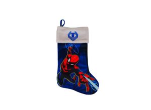 0086131833205 - Weihnachtsstrumpf Spiderman  Mehrfarbig Rot Dunkelblau  Textil  43 cm  Dekoration Saisonartikel Weihnachtsdekoration