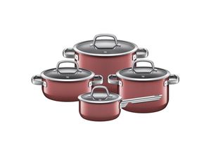 4000530703453 - Kochtopfset Fusiontec  Rose Quartz  Metall  4-teilig  20 cm24 cm16 cm  rund  Griffe werden nicht heiß  Kochen Töpfe Topfsets