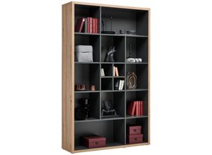 9010585569633 - Regal  Anthrazit Eiche Artisan  Holzwerkstoff  12 Fächer  1236x1998x366 cm  stehend  Arbeitszimmer Büroregale Bücherregale