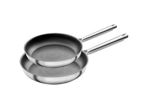 4009839542374 - Pfannen-Set ZWILLING TrueFlow silber (silberfarben schwarz) H97cm L50cm Ø28cm Pfannen mit Antihaftbeschichtung Induktionsgeeignet