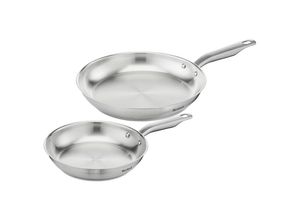 3168430338647 - Pfannen-Set Virtuoso Edelstahl (Set 2-tlg 1x Bratpfanne Ø 24 cm 1x Bratpfanne Ø 28 cm Höhe 5 cm) EdelstahlAntihaftversiegelungThermo-Spotalle HerdartenInduktion silberfarben