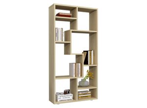 4051814419874 - Standregal Holz Standregal Bücherregal Medienregal Aufbewahrung Raumteiler Deko Regal Lanisa M Gr 58 honig eiche B58cm H116cm T20cm Holzwerkstoff Holz Spanplatte Regale