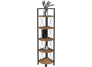 4051814434914 - Standregal Holz Metall Eckregal Aufbewahrung Stand Regal Bücherregal Deko Bücher Standregal Insasi 5 Gr 34 honig eiche B34cm H160cm T34cm Holzwerkstoff Holz Spanplatte Regale