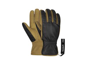 4060485533031 - Skihandschuhe REUSCH Outsider Damen Gr 105 braun (schwarz braun) 60% Rindsleder 30% Wolle 10% Polyamid mehrfarbig Handschuhe mit winddichter und atmungsaktiver Funktion