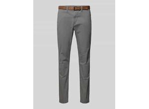 4063421108898 - TOM TAILOR DENIM Herren Chino Hose mit Gürtel grau Gr 28 32