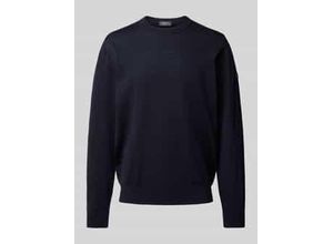 4026399044360 - Übergröße  Maerz Pullover O-Neck in reiner Merinowolle in Marine für Herren