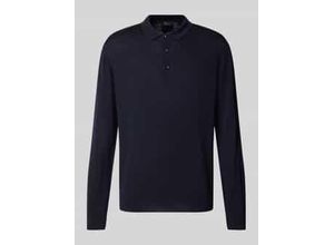 4026399054253 - Übergröße  Maerz Pullover aus Merinowolle mit Polo-Kragen in Marine