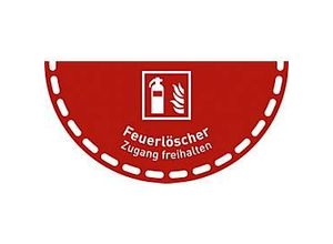 4060081062409 - moedel Hinweisschild „Feuerlöscher Zugang freihalten“ für Fußböden rutschhemmend selbstklebend L 450 x B 900 mm PVC-Folie rot-weiß