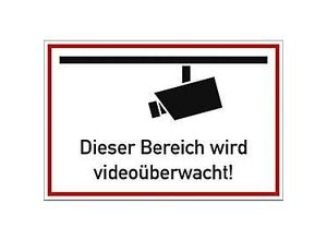 4060081024018 - moedel Hinweisschild „Dieser Bereich wird videoüberwacht!“ L 200 x B 300 mm Aluminium rot-schwarz-weiß