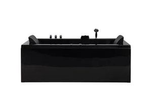 4057651195223 - Whirlpool Badewanne Eckmodell mit LED VARADERO Rechtsseitig 183 cm 90 cm Schwarz