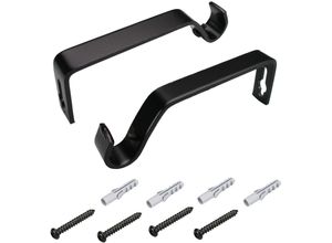 4016318132834 - Träger Gardinenstangenhalterungen Gr Ø 16 cm schwarz Gardinenstangenhalter Gardinenstangenhalterungen für Gardinenstangen Ø 16 mm