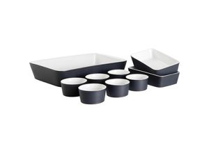 9009852969597 - Homeware Profession Auflaufformenset  Schwarz Weiß  Keramik  9-teilig  Lfgb  backofengeeignet mikrowellengeeignet  Kochen Auflaufformen