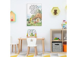 4262513380659 - Leinwandbild LUCKYLINDE Der kleine Bär und der kleine Tiger vor ihrem Haus bunt (farbe bild(er) bunt) B60cm H90cm T2cm Canvas Holzrahmen Bilder Exklusive JANOSCH Kindermotive