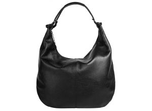 4260543058180 - Shopper CLUTY Damen Gr B H T 35cm x 33cm x 7cm onesize schwarz Leder leicht glänzend unifarben Taschen echt Leder Made in Italy