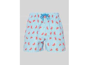 4068444973096 - Relaxed Fit Badeshorts mit Leistentaschen