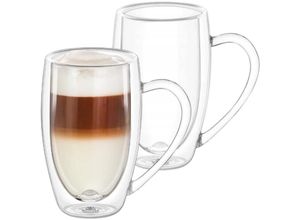 5905454260404 - Doppelwandige Thermogläser mit Henkel 2er-Set 500 ml Gläser Set Kaffeegläser