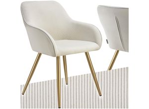 4061173266521 - tectake® Esszimmerstuhl gepolstert in Cordoptik robuste Stahlbeine 58 x 62 x 82 cm