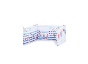 3800931054915 - Babynest Bumper 180 x 30 cm Bettumrandung Nestchen aus 100% Baumwolle blau weiß