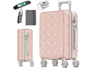 4255598351881 - KESSER® Reisekoffer Koffer ABS Hartschalenkoffer mit Zahlenschloss Kofferwaage & Reisebrieftasche 360° Rollen Koffer für Business & Reise Trolley