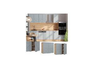 4066731457267 - Hängeschrank Fame-Line Eiche Hellblau-Grau gerahmt 80 cm