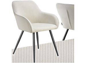4061173266491 - tectake® Esszimmerstuhl gepolstert in Cordoptik robuste Stahlbeine 58 x 62 x 82 cm