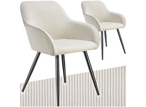 4061173266552 - tectake® Esszimmerstuhl gepolstert in Cordoptik robuste Stahlbeine 58 x 62 x 82 cm