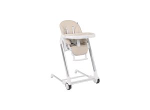 3801004011088 - Kikkaboo Kinderhochstuhl Maple verstellbar Räder Doppeltablett Gurt klappbar beige