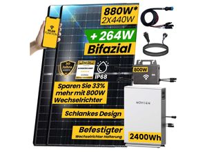 4255813315421 - Epp 880W Balkonkraftwerk mit Speicher 24kWh TSUN 800W WIFI Wechselrichter PV Anlage