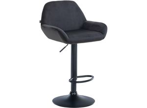 4251756478919 - Barhocker Braga Samtbezug mit Metallgestell I Höhenverstellbar und 360 drehbar I Moderner Barstuhl mit Fußstütze für Küche und Bar