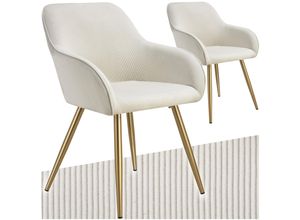 4061173266675 - tectake® Esszimmerstuhl gepolstert in Cordoptik robuste Stahlbeine 58 x 62 x 82 cm