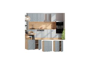 4066731457229 - Hängeschrank Fame-Line Eiche Hellblau-Grau gerahmt 60 cm