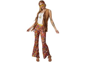 4061173275899 - tectake® Damenkostüm Hippie Weste und Hose