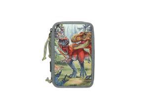 4010070698768 - 3-Fach Federtasche BITE inkl Stifte Dino World 20 x 13 x 75 cm