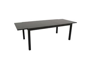 4050747448647 - Ausziehtisch elba 200 300x110cm Aluminium anthrazit + Glas schwarz - Anthrazit Schwarz