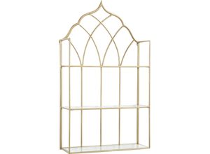 1234880635154 - Deko-Wandregal LEONIQUE gold (goldfarben) Regale B H T 505cm x 88cm x 175cm 3 St Metall Glas mit 3 Glasböden B505cm H88cm T175cm