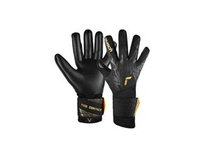 4060485487785 - Torwarthandschuhe REUSCH Pure Contact Infinity Damen Gr 105 gold (schwarz goldfarben) 77% Elastodien 16% Polyester 7% Polyamid mehrfarbig Sportlich Handschuhe mit Hybrid Negative Cut