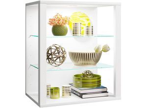 4051814430411 - Wandregal Vitrine hängend Vitrine ohne Glasfronten Maße ca H 60 x B 52 x T 35 cm Hängevitrine Modern und platzsparend Vitrinenschrank - Glasol S Gr 52 weiß B52cm H60cm T35cm Holzwerkstoff Holz Spanplatte Glas Regale