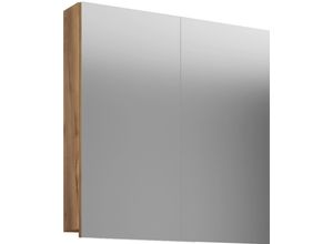 4051814403569 - Badspiegel Badschrank zeitlos Maße ca H 59 x B 60 x T 12 cm Zwei Drehtüren Spiegelschrank - Badinos 59 x 60 cm Gr 60 honig eiche B60cm H59cm T12cm Holzwerkstoff Spiegel