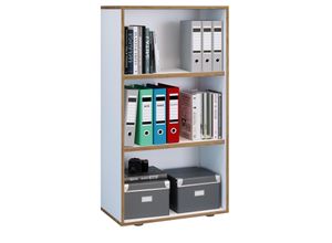 4051814443916 - Aktenregal Holzregal stehend platzsparender Aktenschrank Maße ca H 110 x B 60 x T 33 cm Elegantes Regal Büroregal ¿ Salia 3fach B 60 cm Gr 60 weiß B60cm H110cm T33cm Holzwerkstoff Holz Spanplatte Regale