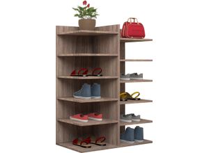 4051814403859 - Schuhschrank Holz- Schuhregal Maße B 60 x H 80 x T 30 cm 12 Fächer - Enosa Gr 60 braun (sonoma eiche) B60cm H80cm T30cm Obermaterial 100% Holz Wood Schränke