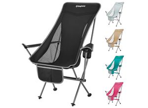6936876821538 - KINGCAMP Campingstuhl Cataby Deluxe Klappstuhl Strand Stuhl Faltbar Alu 120 kg Farbe black